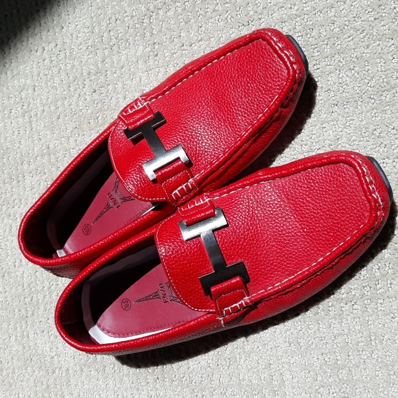 enzo romeo | Shoes | Enzo Romeo Red Leather Driving Moccasins Size 5 ...